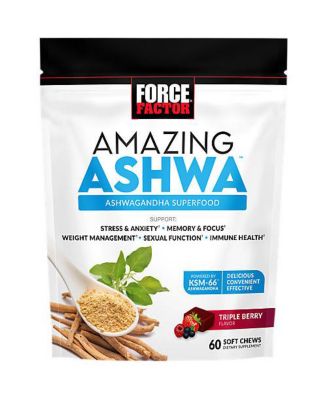 Force Factor Amazing Ashwa Chews -Supports Stress & Anxiety -Triple ...