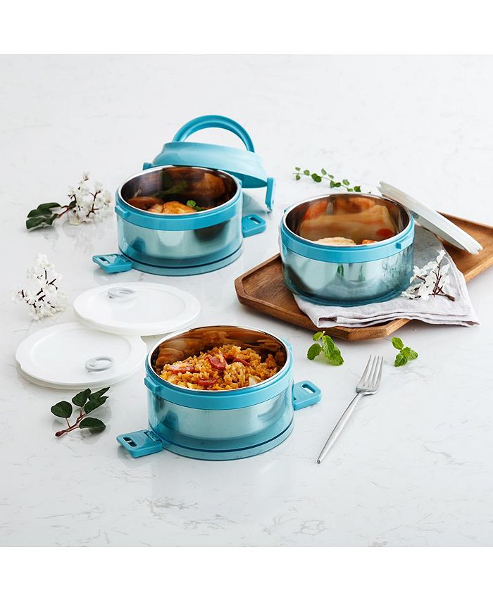 Lille Home 75OZ Stainless Steel Stackable Compartment Lunch Box With ...