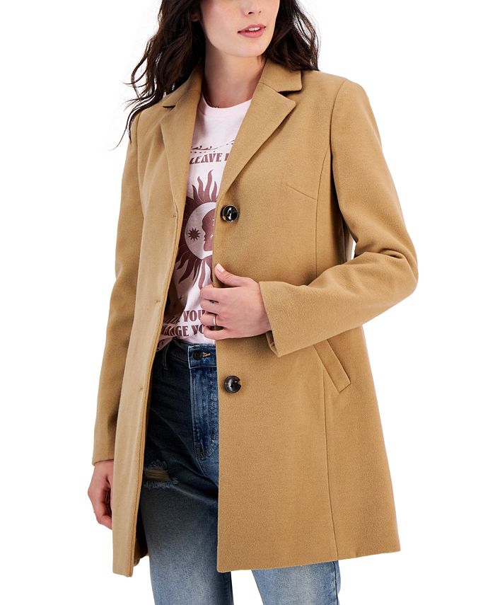 Maralyn & Me Juniors' Long-Sleeve Reefer Coat, Created for Macy's - Macy's
