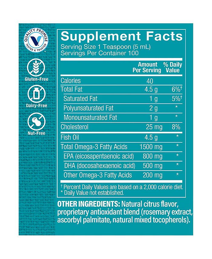 The Vitamin Shoppe Omega-3 Fish Oil - EPA 800 MG/DHA 500 MG - Supports ...