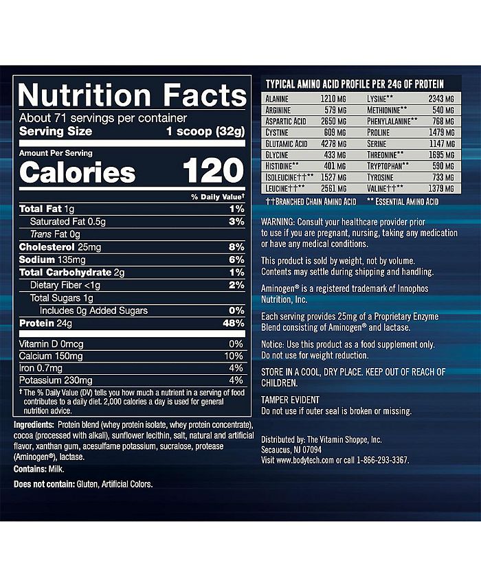 BodyTech Whey Tech Pro 24 Whey Protein Isolate & Concentrate Powder ...
