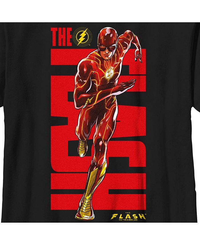 DC Comics Boy's The Flash Bold Red Logo Superhero Child T-Shirt ...