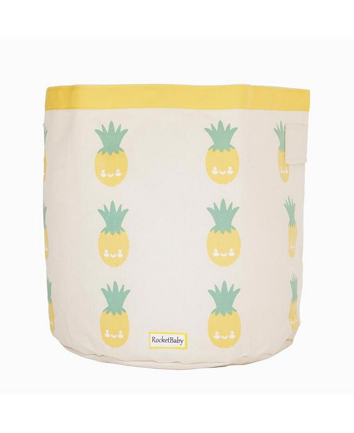 RocketBaby Cylindrical Cotton Canvas Storage Bin Juicy the Pineapple ...