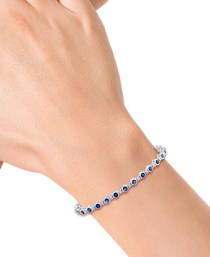 EFFY Collection EFFY® Sapphire (3-1/6 ct. t.w.) & Diamond (1/10 ct. t.w ...