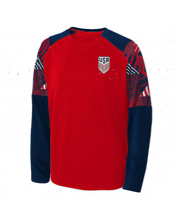 Outerstuff Big Boys and Girls Red, Blue Team USA Gridiron Raglan Long ...