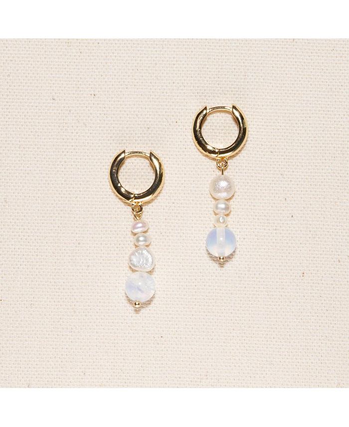 Joey Baby 18K Gold Plated Freshwater Pearl with Moonstone - Emi ...