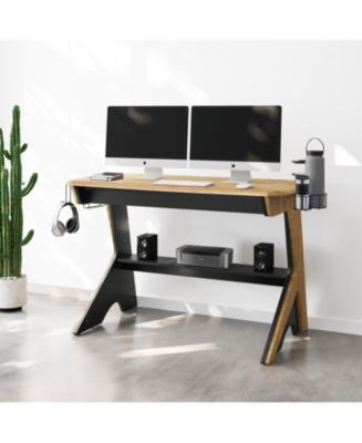 Simplie Fun Home Office Computer Writing Desk Workstation with Two Cup ...