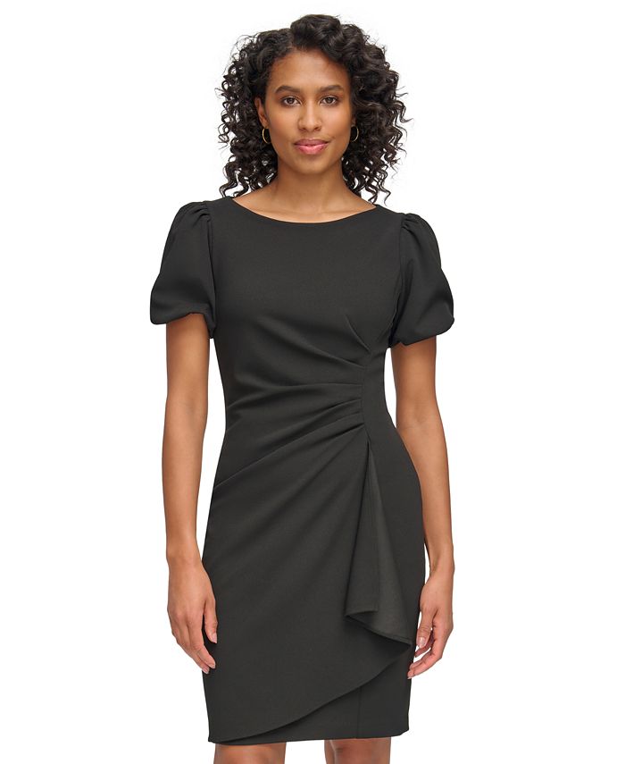 DKNY Women's Bubble-Sleeve Ruched Dress - Macy's