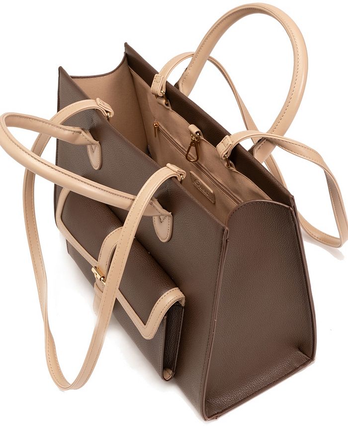 LIKE DREAMS Veda Two-Tone Buckle Medium Satchel Bag - Macy's