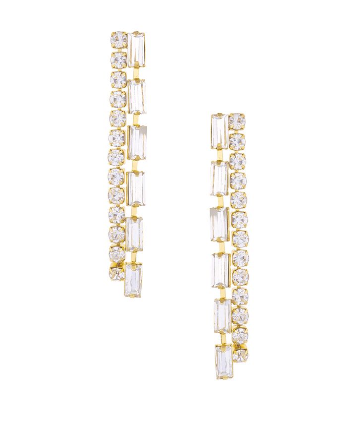 ETTIKA 18K Gold Plated Baquette Linear Earrings - Macy's