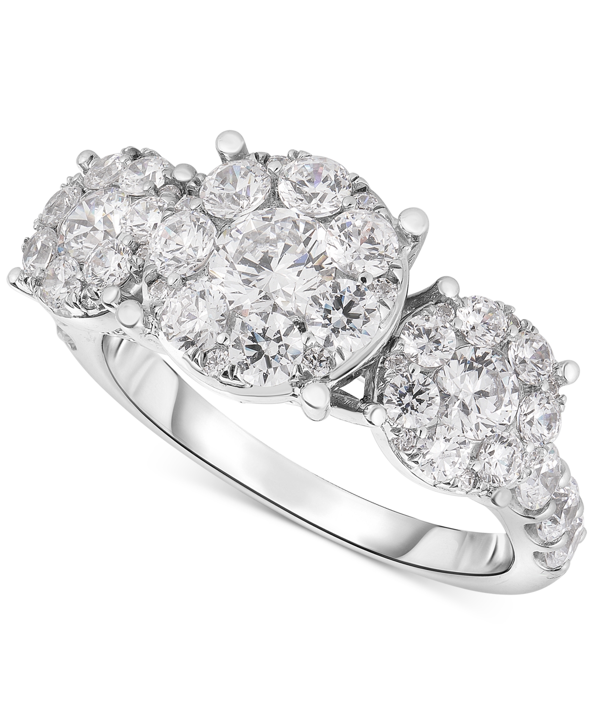 Click here for Diamond Triple Halo Cluster Engagement Ring (2 ct.... prices