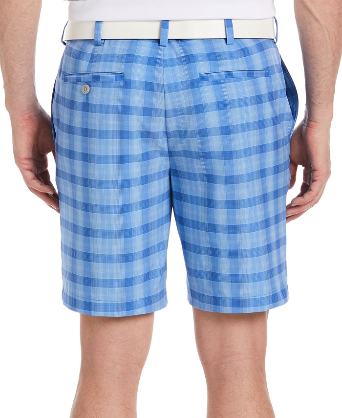 PGA TOUR Men's Moisture-Wicking Stretch Shadow Plaid 9" Golf Shorts - Macy's
