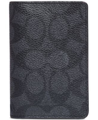COACH Men's Signature Canvas Logo Card Wallet - Macy's