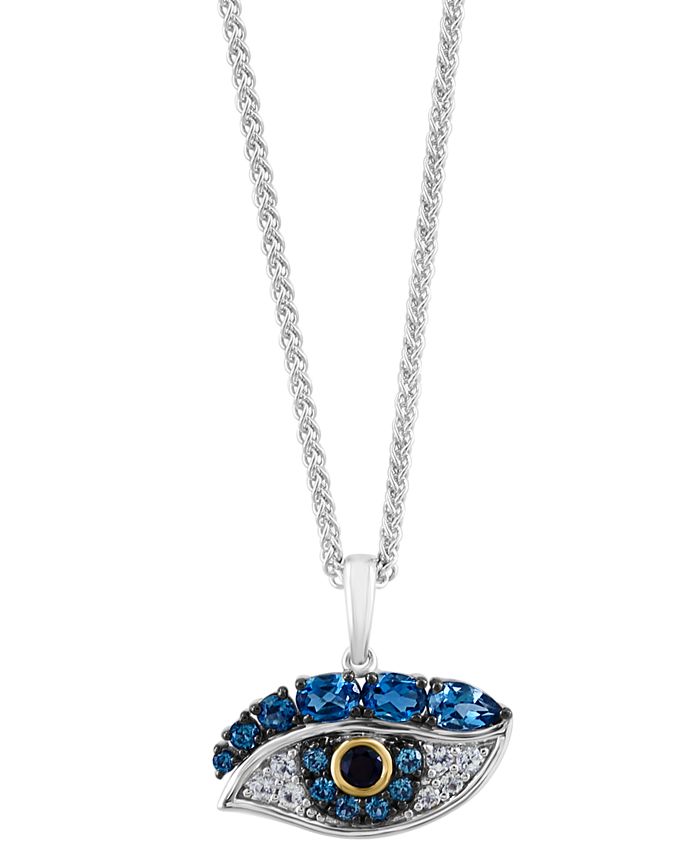 EFFY Collection EFFY® Multi-Gemstone Eye 18" Pendant Necklace (1-1/3 ct ...