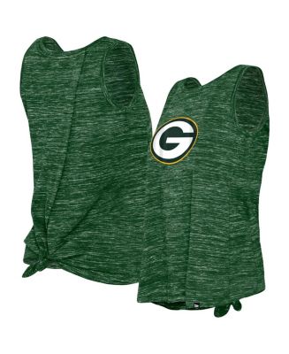 Women's New Era Green Green Bay Packers Space Dye Tie-Back Tank Top ...