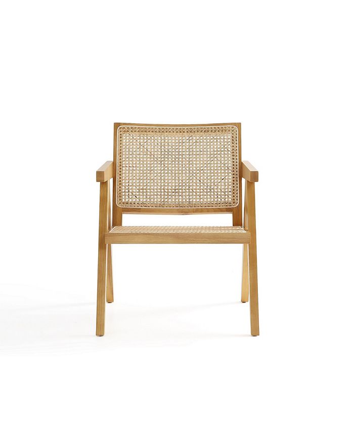 Manhattan Comfort Hamlet 2-Piece Ash Wood and Natural Cane Sturdy ...