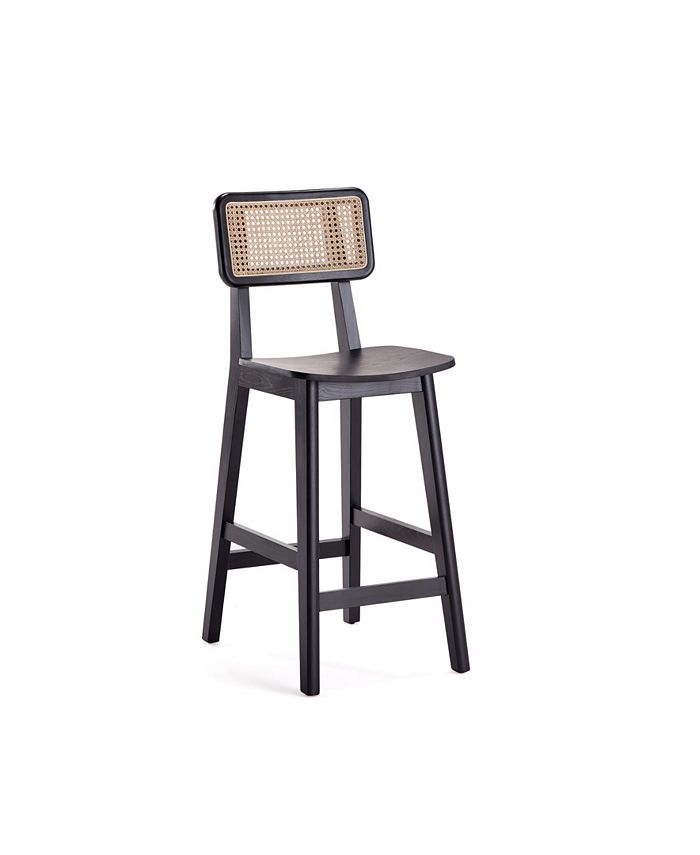 Manhattan Comfort Versailles 3-Piece Ash Wood and Natural Cane Counter ...