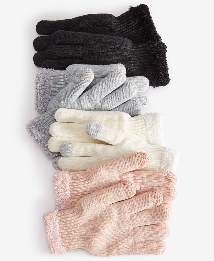 On 34th Women's Rib-Stitch Fuzzy-Cuff Gloves, Created for Macy's - Macy's