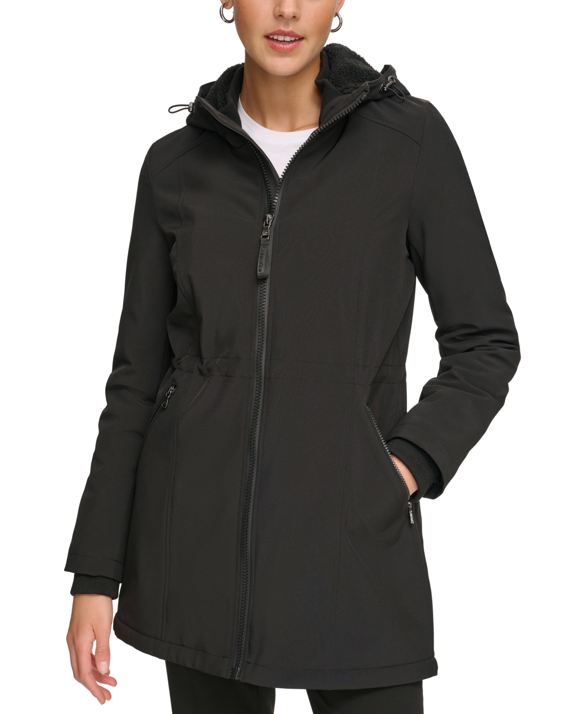 Click here for Calvin Klein Womens Petite Hooded Faux-Fur-Lined A... prices