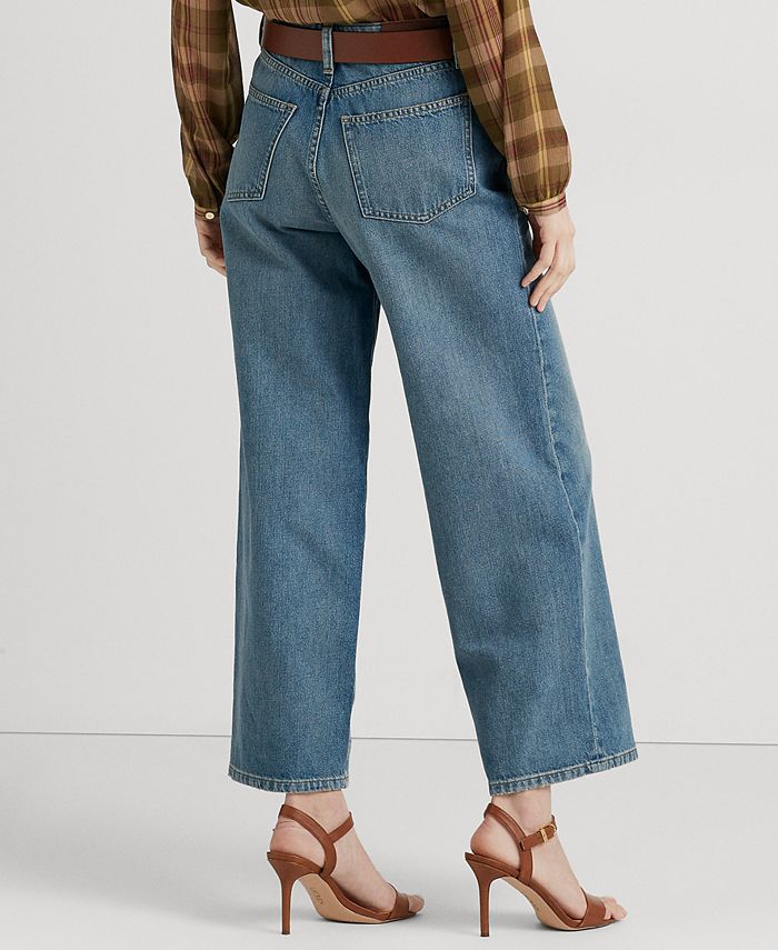 Lauren Ralph Lauren Women's High-Rise Wide-Leg Jeans - Macy's
