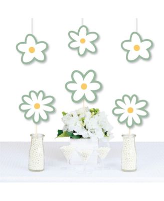 Big Dot of Happiness Sage Green Daisy Flowers - Decorations DIY Floral ...