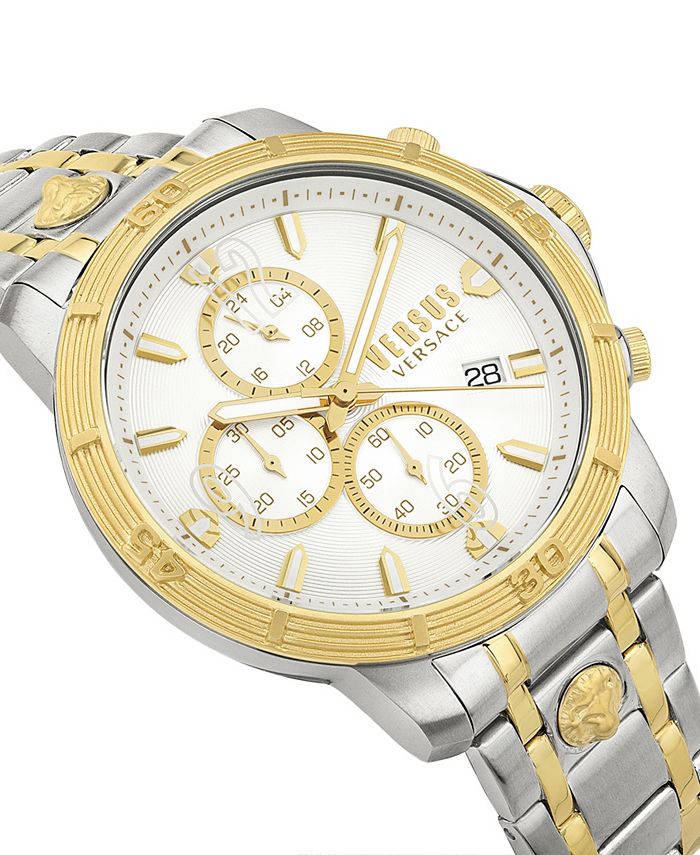 Versus Versace Men's Chronograph Date Quartz Bicocca Gold-Tone, Silver ...