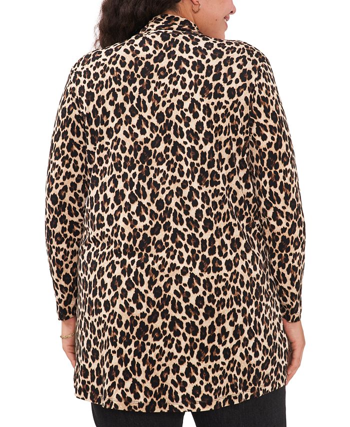 Vince Camuto Trendy Plus Size Leopard-Print Cardigan - Macy's