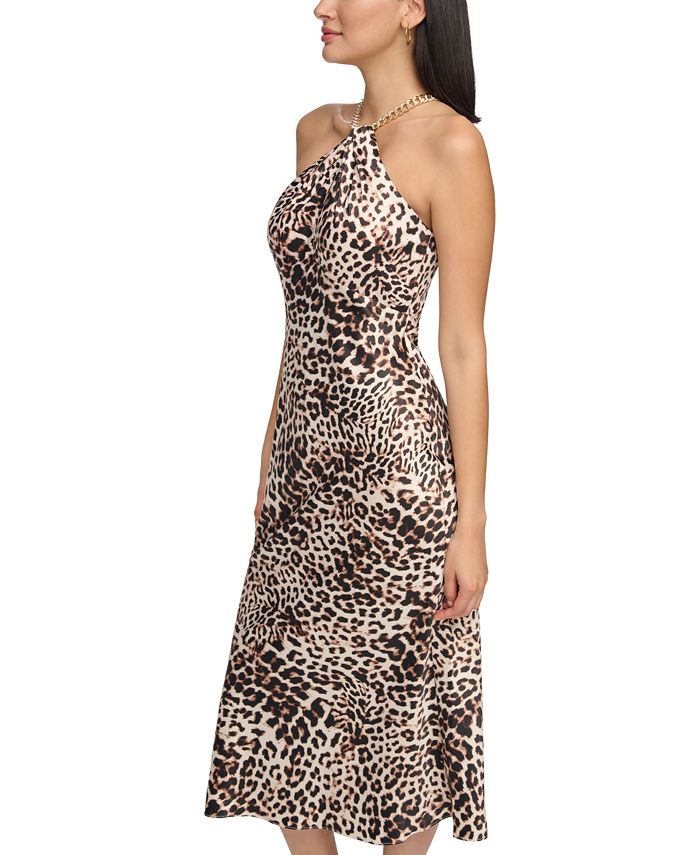 Vince Camuto Women's Chain-Halter Twist-Neck Midi Dress - Macy's