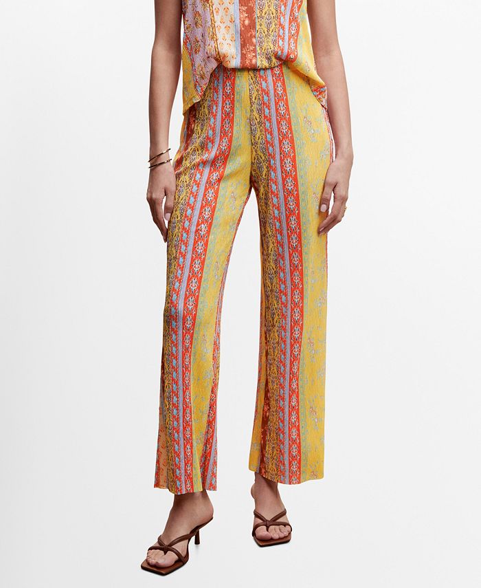 MANGO Women's Textured Printed Trousers - Macy's