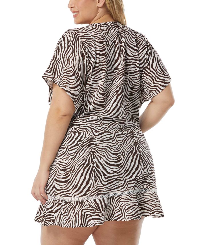 Coco Reef Plus Size Adorn Animal-Print Swim Cover-Up Dress - Macy's