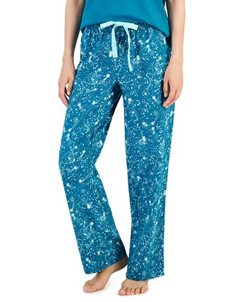 Jenni Women's Cotton Printed Drawstring Pajama Pants, Created for Macy ...