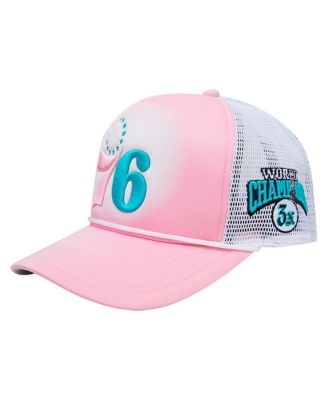 Men's Pro Standard Pink Philadelphia 76ers Washed Neon Foam Trucker ...