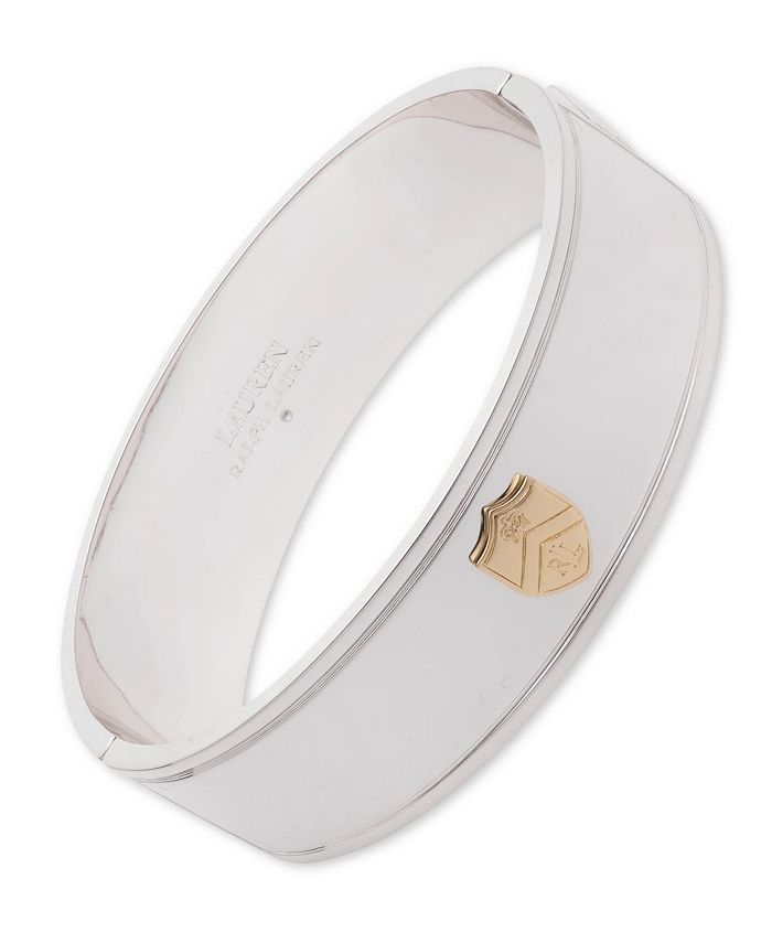 Lauren Ralph Lauren Two-Tone Shield Bangle Bracelet - Macy's