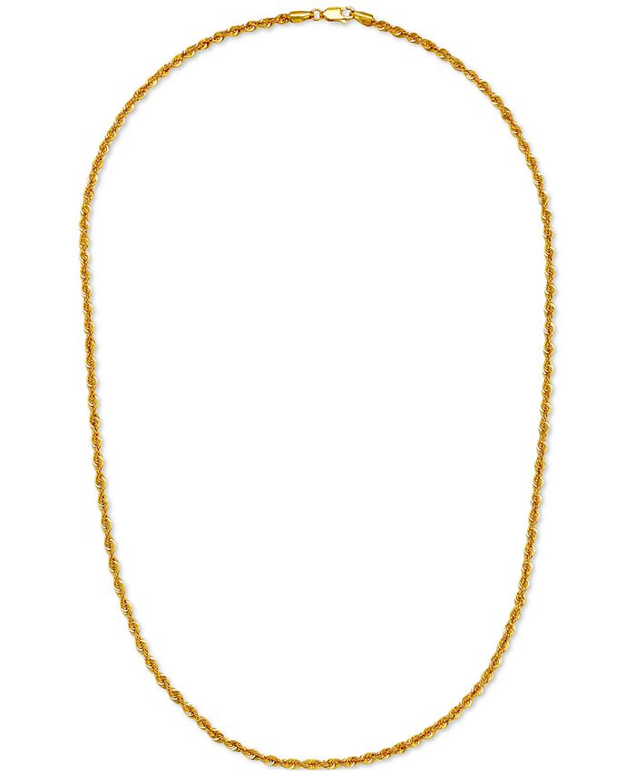 Macy's Sparkle Rope 20" Chain Necklace (3mm) in 14k Gold - Macy's