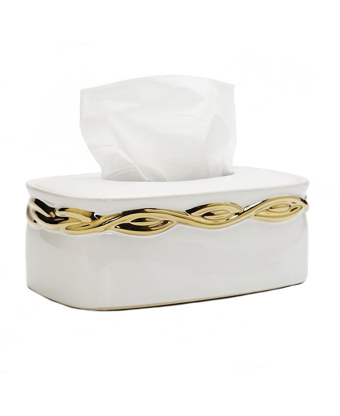 Vivience White Tissue Box Gold-Tone Rounded Design - Macy's