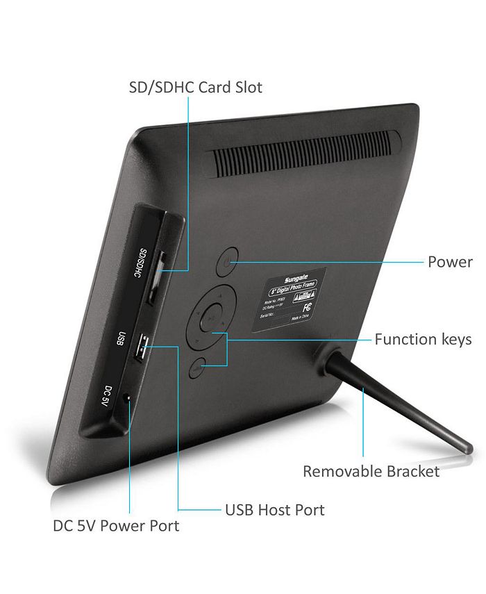 Sungale 8 inch Digital Photo Frame, Black, 800x600 - USB & SD card ...