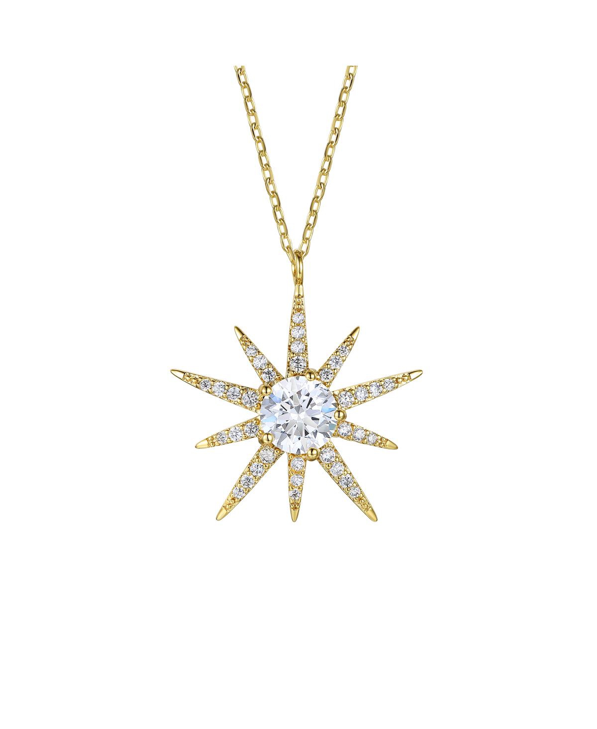 Click here for Radiant 14k Gold Plated Starburst Pendant Necklace... prices
