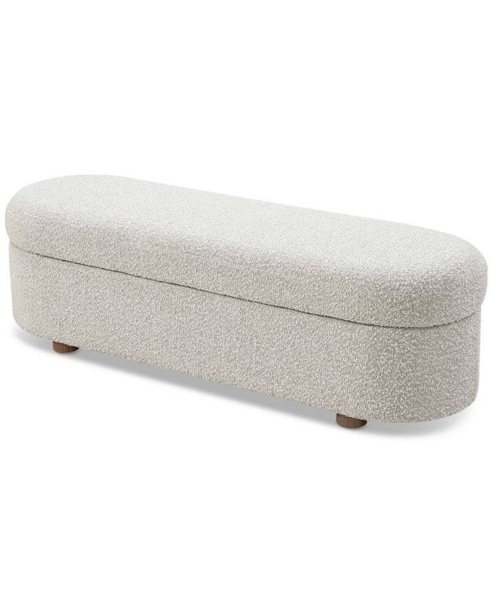 Furniture Laskar Boucle Storage Bench - Macy's