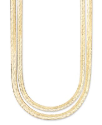 On 34th Gold-Tone 2-Row Chain Necklace, 16" to 17" + 2" extender ...