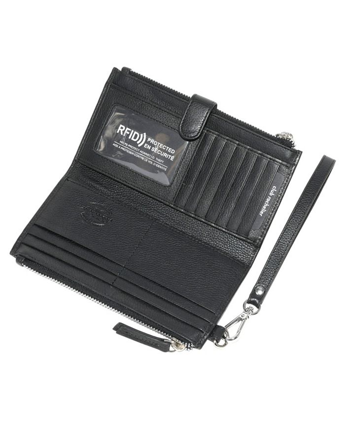 Club Rochelier Ladies Leather Double Zip Clutch Wallet - Macy's
