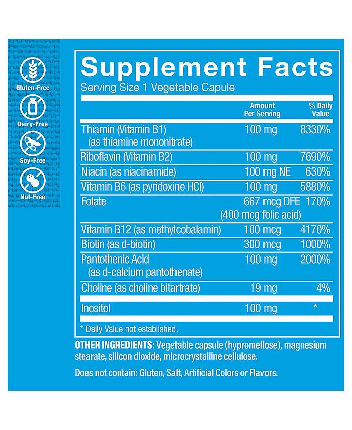 The Vitamin Shoppe Vitamin B-Complex 100 - Energy Production, Stress Support, & Nutrient ...