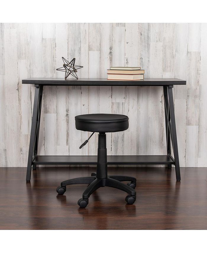 EMMA+OLIVER Adjustable Doctors Stool On Wheels With Ergonomic Molded ...