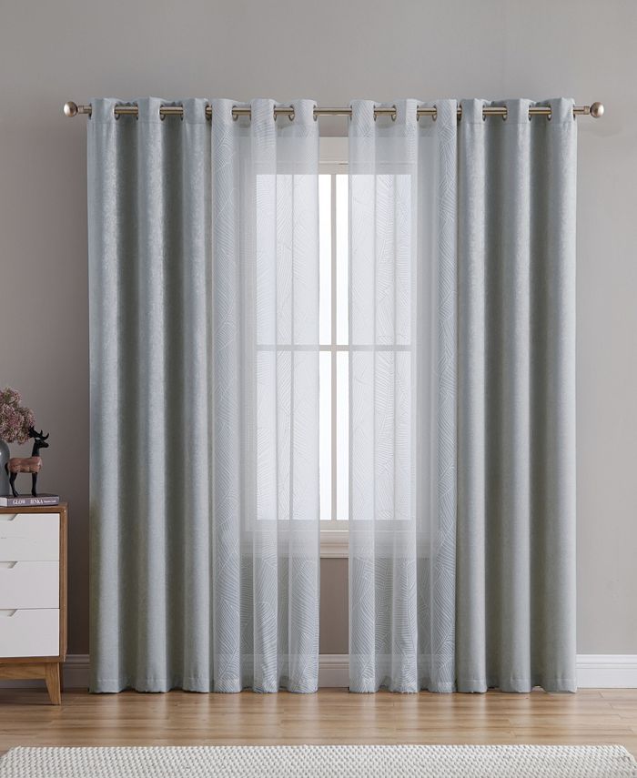 VCNY Home Hudson Blackout and Puff Paint 4-Piece Curtain Panel Set, 76 ...