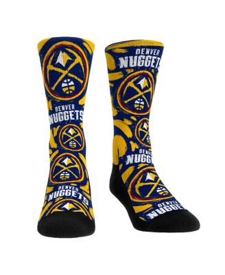 Men's and Women's Rock 'Em Socks Denver Nuggets Allover Logo and Paint ...
