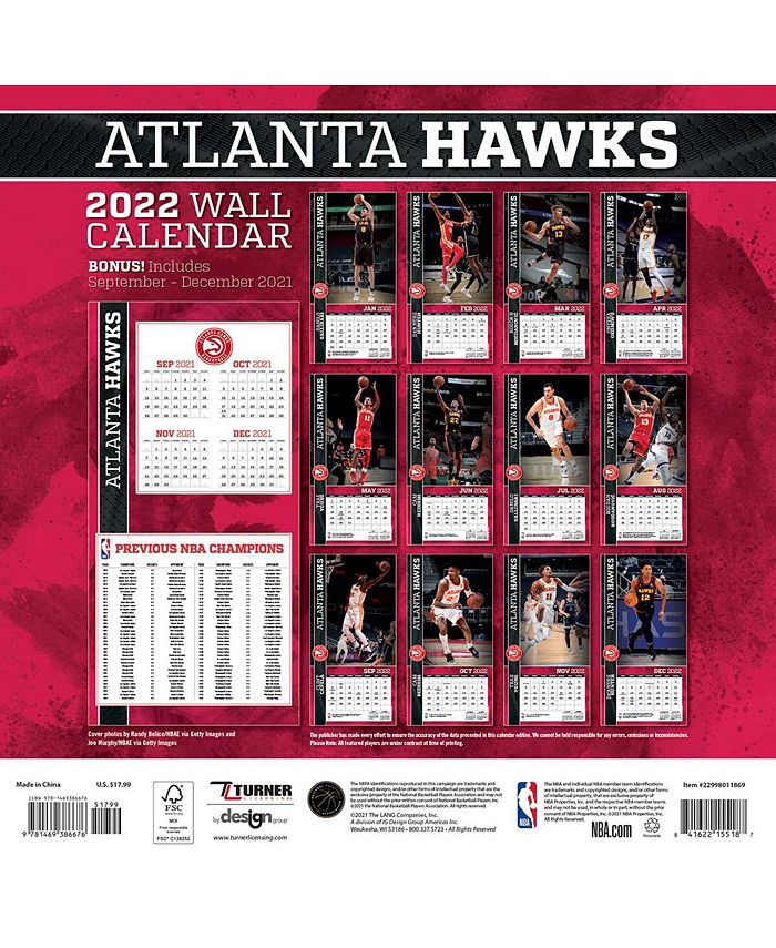 Turner Licensing Atlanta Hawks 2022 Wall Calendar - Macy's