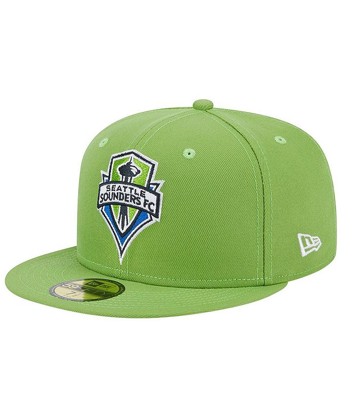 New Era Men's Rave Green Seattle Sounders FC Patch 59FIFTY Fitted Hat ...