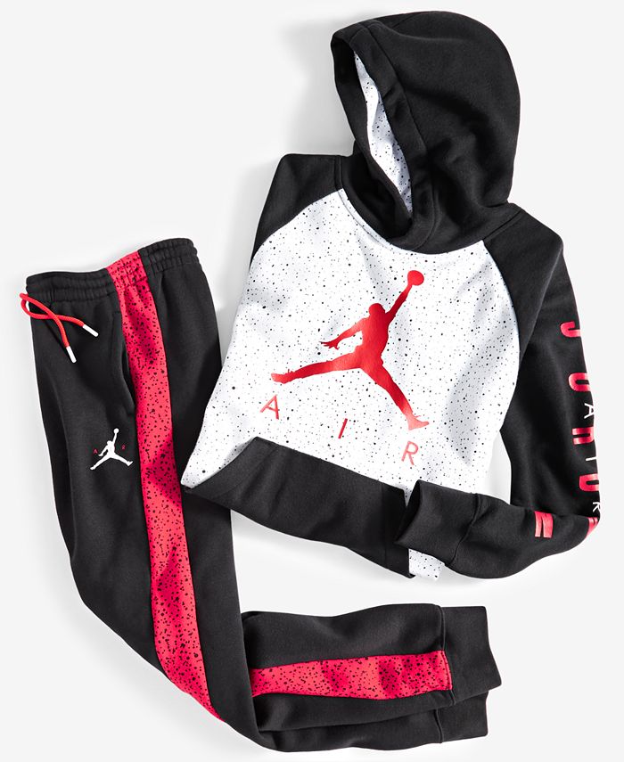 Jordan Big Boys Jumpman Air Speckle Printed Fleece Pullover Hoodie ...
