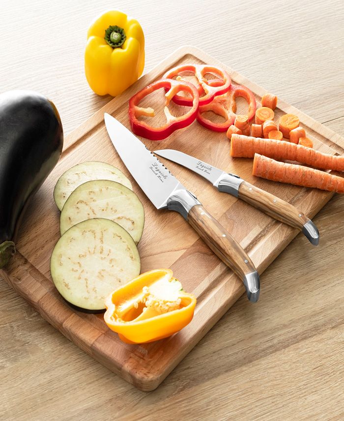 French Home 2-Piece Connoisseur Laguiole Vegetable Knife Set with Olive ...