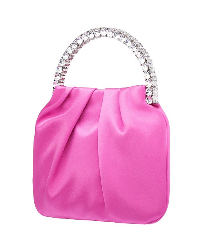 Nina Crystal Handle Satin Pouch Bag - Macy's