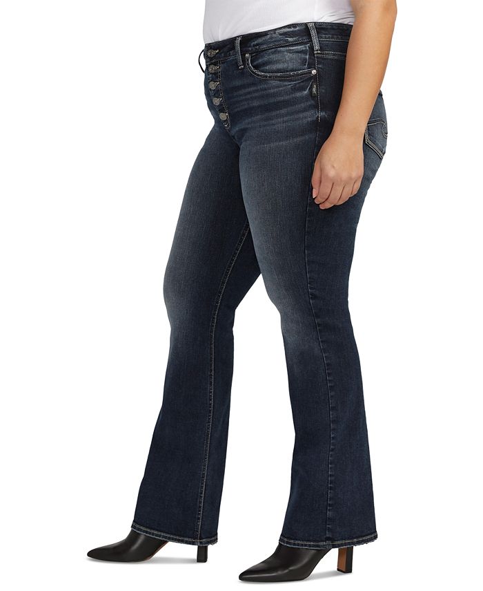 Silver Jeans Co. Plus Size Suki Button-Fly Slim Bootcut Jeans - Macy's